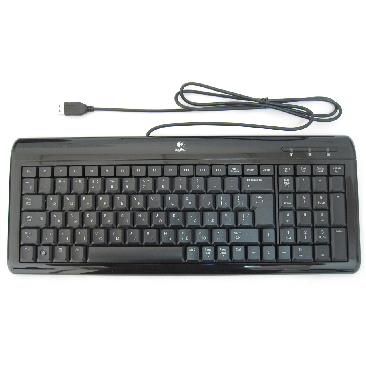 gITec Online Shop -Logitech Ultra-Flat USB Keyboard US/Russian Keys