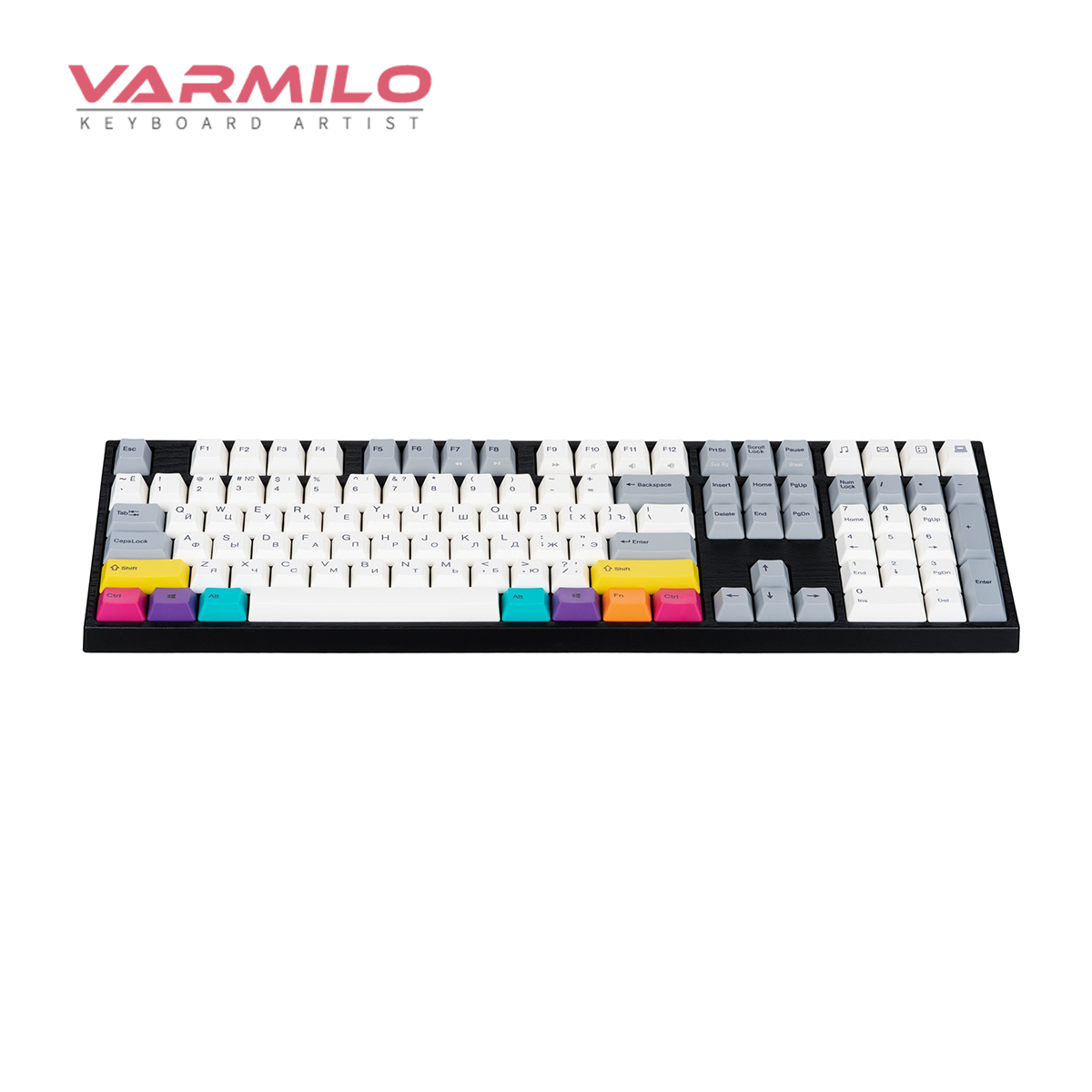 gITec Online Shop -Keyboard Varmilo VA108M CMYK (VA108MR2W/LLK12RB) White